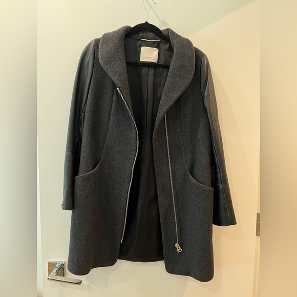 Aritzia | Jackets & Coats | Wilfred Wool And Leather Dress Coat | Poshmark